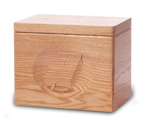 Standard Wood Urn – Oak Natural Stain | Avon Coffin Works