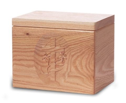 Standard Wood Urn – Oak Natural Stain | Avon Coffin Works