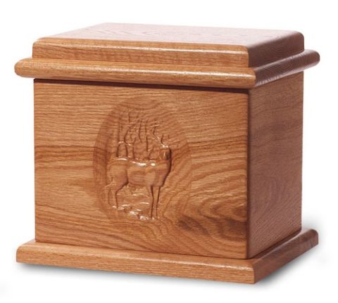 Deluxe Wood Urn – Oak Natural Stain | Avon Coffin Works
