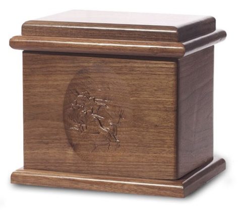 Deluxe Wood Urn – Oak Dark Walnut Stain | Avon Coffin Works