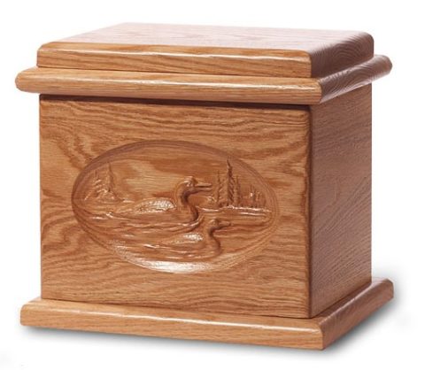 Deluxe Wood Urn – Oak Natural Stain | Avon Coffin Works