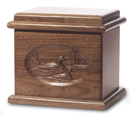 Deluxe Wood Urn – Oak Dark Walnut Stain | Avon Coffin Works