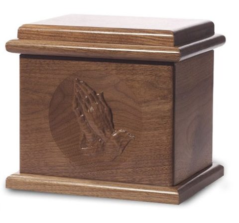 Deluxe Wood Urn – Oak Dark Walnut Stain | Avon Coffin Works