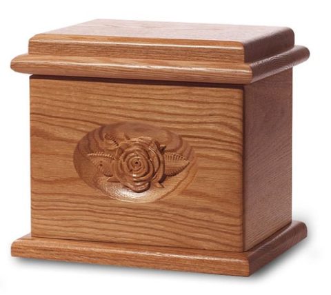 Deluxe Wood Urn – Oak Natural Stain | Avon Coffin Works