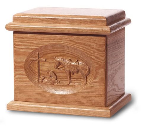 Deluxe Wood Urn – Oak Natural Stain | Avon Coffin Works