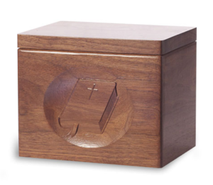 Standard Wood Urn – Oak Dark Walnut Stain | Avon Coffin Works