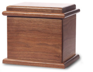 Deluxe Wood Urn – Oak Dark Walnut Stain | Avon Coffin Works